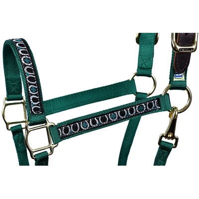COB HUNTER GREEN HORSE SHOERIBBON SAFETY HALTER