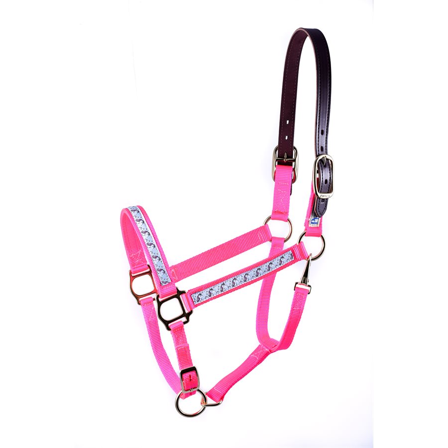 HORSE HOT PINK NYLON UNICORN SAFETY HALTER