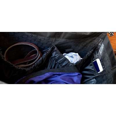 EMBROIDERED BLACK STALL BAG