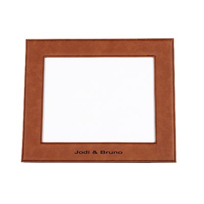 CHESTNUT 8x10 LEATHER FRAME W / LASER ENGRAVING