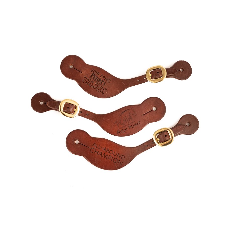 LASER ENGRAVED LEATHER WESTERN SPUR STRAPS